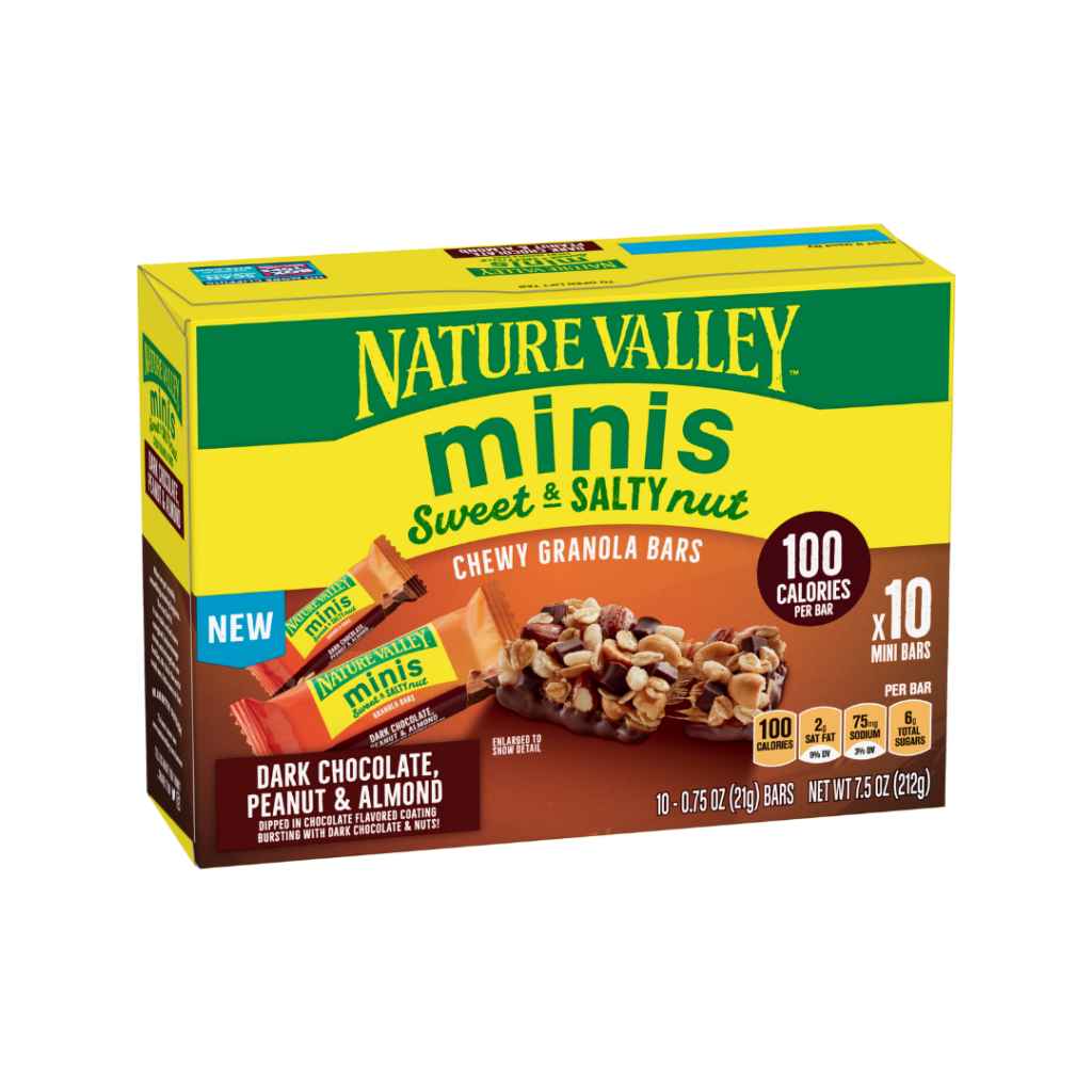 Nature Valley Minis Sweet & Salty Nut Dark Chocolate, Peanut & Almond ...